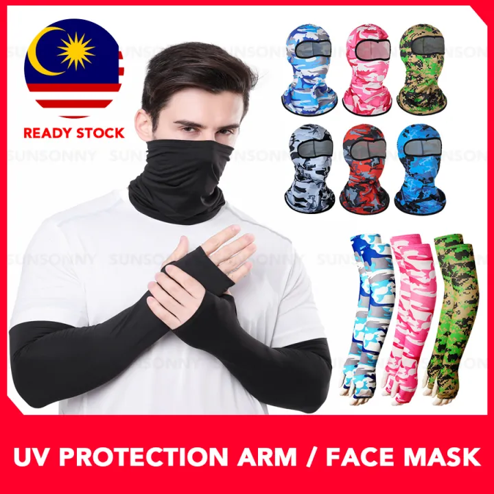 (READY STOCK) UV Protection Arm Sleeve Hand Sock Face Mask Bandana ...