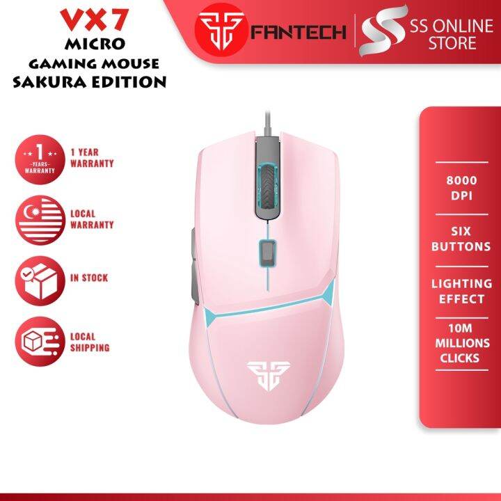 [SS ONLINE] FANTECH VX7 Crypto Sakura Edition Gaming Mouse Wired Mouse ...