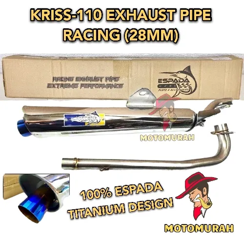 KRISS110 EXZOS RACING ESPADA RACING EXHAUST PIPE TITANIUM E4 28MM KRISS "MOTOMURAH" | Lazada