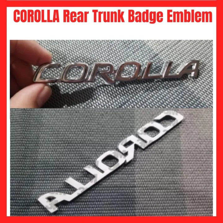 Toyota Corolla Stick On Emblem 3D Decal Big Size Rear Trunk Badge ...
