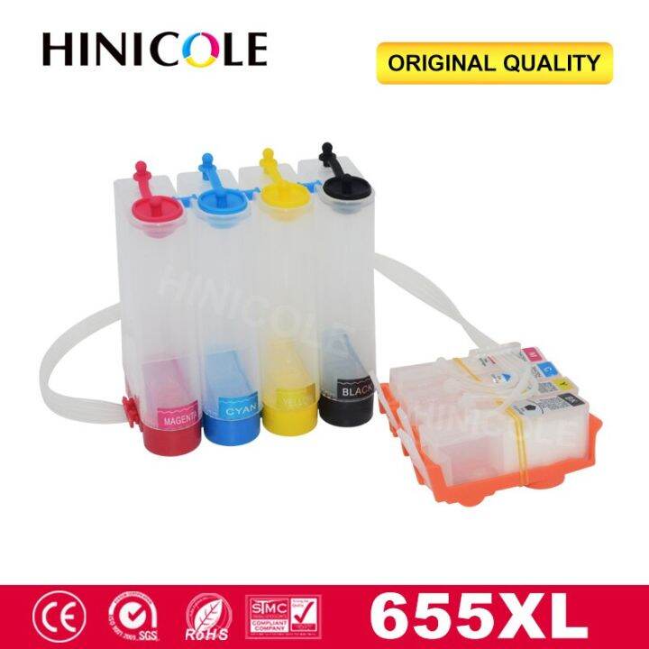 Hinicole Continuous Ink System For HP655 XL Deskjet Ink Advantage 3525 ...
