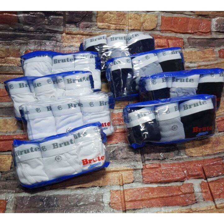 Brute Brief for kids all white assorted color in 3pcs pe pack wholesale ...