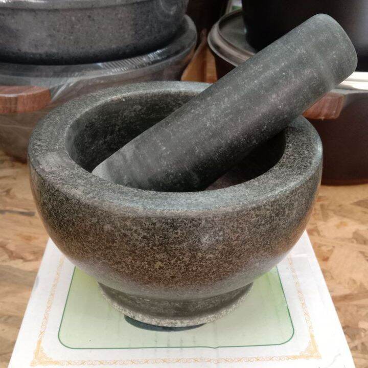 LESUNG BATU MORTAR AND PESTLE (HITAM) | Lazada