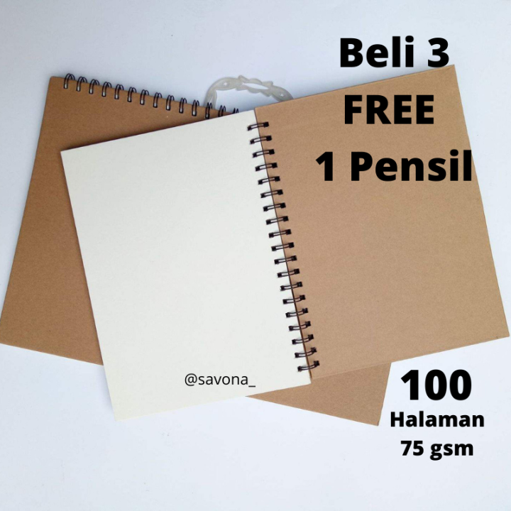 [Beli 3 FREE 1 pensil] Sketchbook Buku Note Book Catatan Buku Sketsa ...