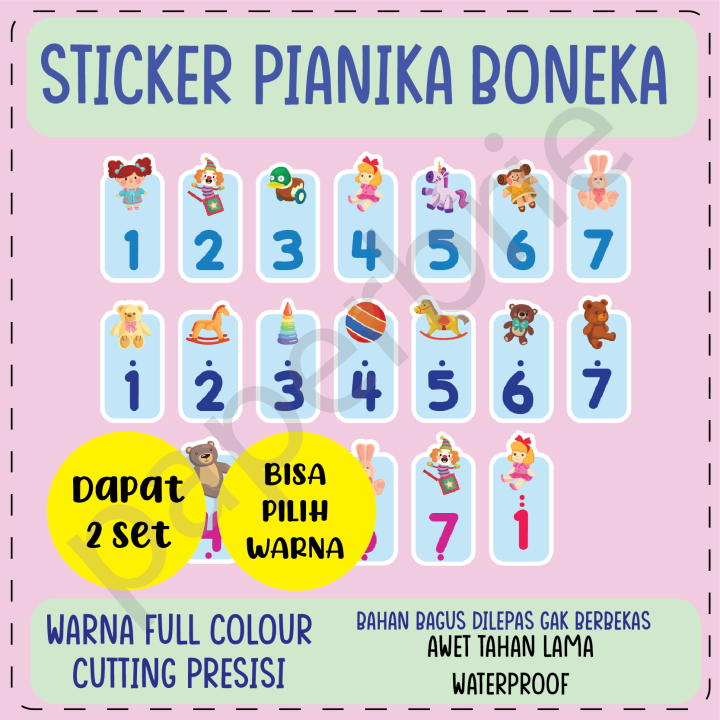 BONEKA DOLL Stiker pianika sticker pianika not piano tuts pianika not ...