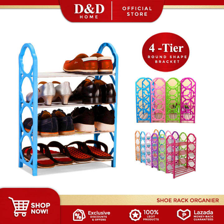 D&D Home | 4-Tier Shoe Rack Organizer ( Round Design Bracket ) Random ...