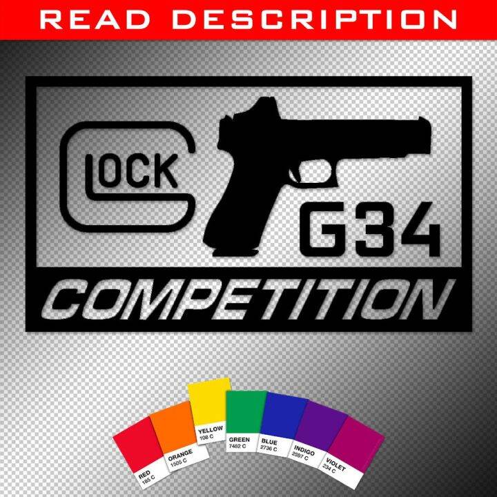 Sticker | Glock 34 Competition | Decals | Vinyl Weather Proof | 6 ...