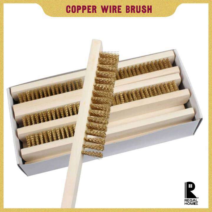 Steel Brush Copper Wire Brush Wood Handle Brass Steel Copper Brush ...