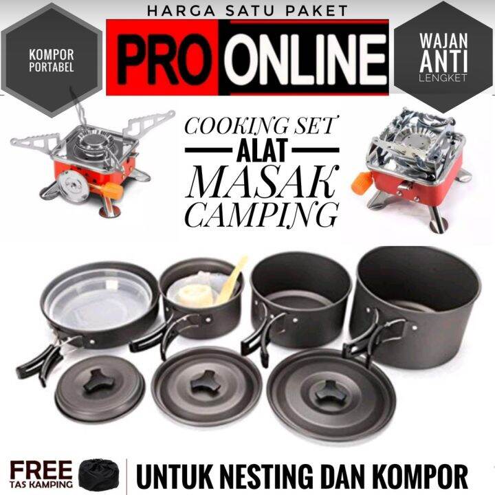 Paket Cooking set DS 700 - nesting alat masak kompor camping nesting ...