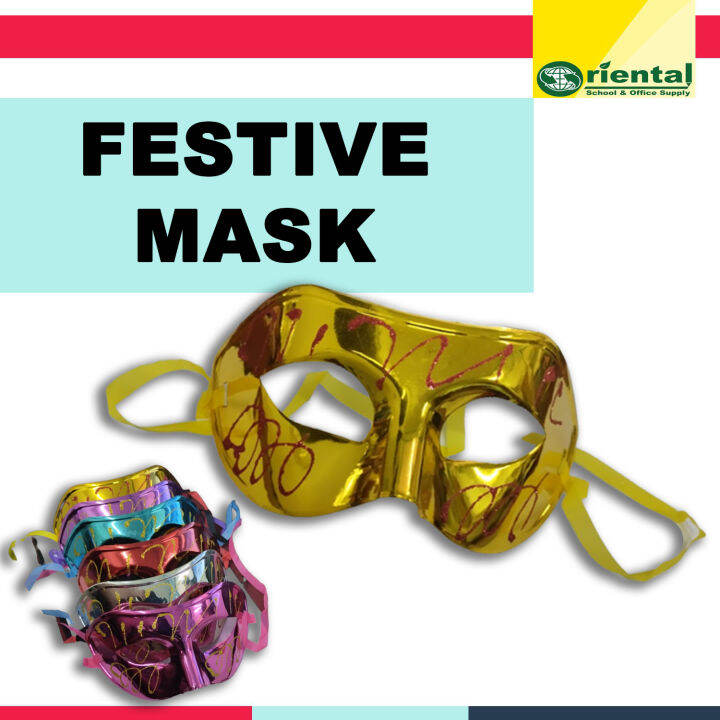 FM07 Plastic Festive Mask with Glitters - Masquerade Theme Party ...