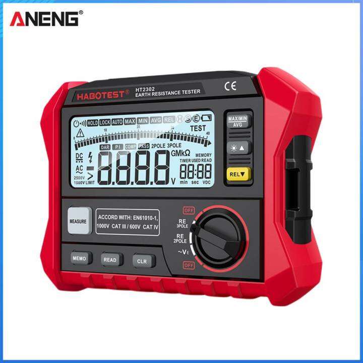 Digital Ground Resistance Tester 100 Groups Data Storage 1000V ...