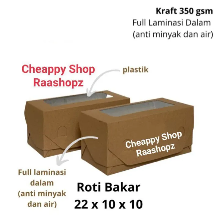 Box 20x10x10 Kraft Jendela laminasi Box Brownies Box Roti Bakar Box ...