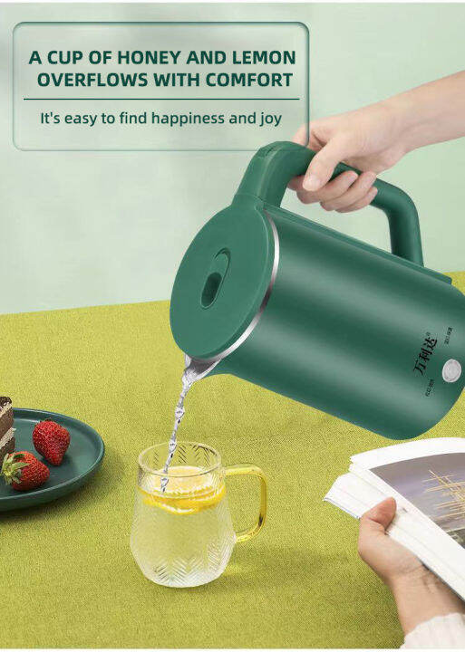 Household electric kettle 304 stainless steel large-capacity double-layer anti-scald electric ...