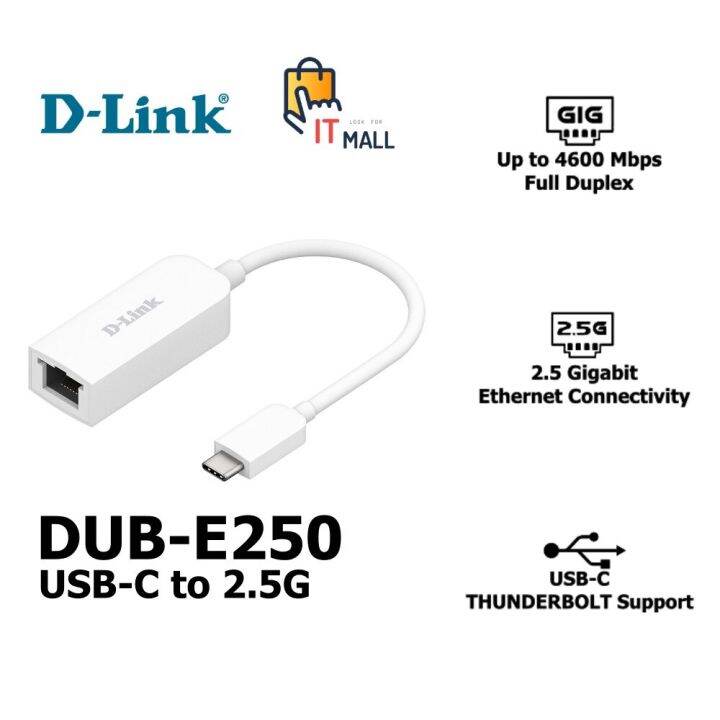 D-Link DUB-E250 USB-C to 2.5G หัวแปลงสาย LAN เป็น ยูเอสบี-Type C dlink ...
