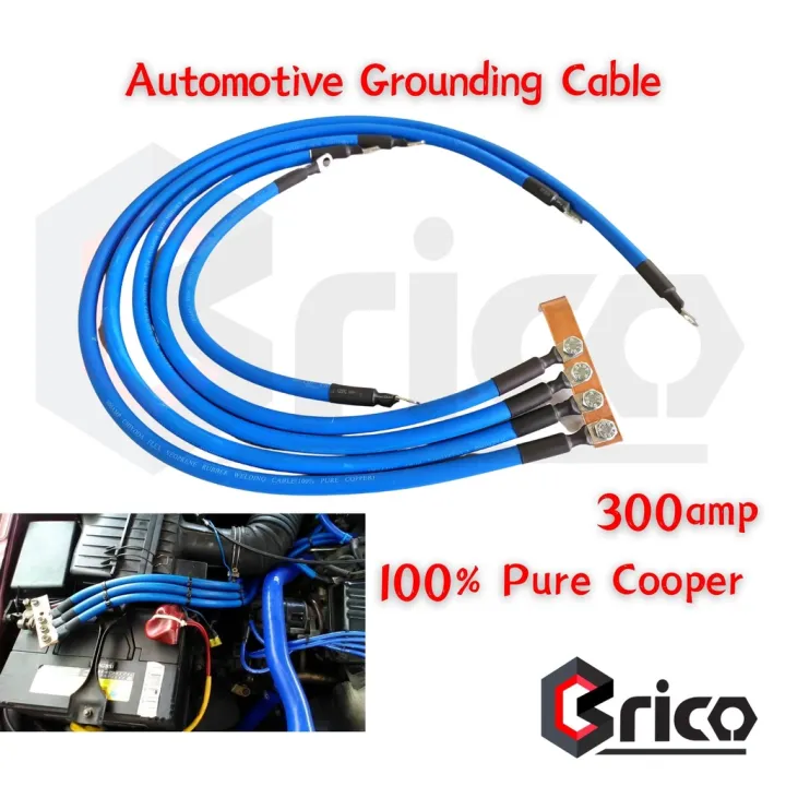Car Grounding Cable 300amp Set 5Point/6Point 100% Pure Cooper Blue ...