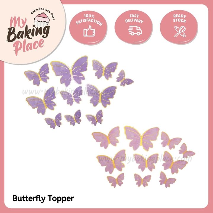 [My Baking Place] Butterfly Topper ( Pink / Purple ), Butterfly cake ...