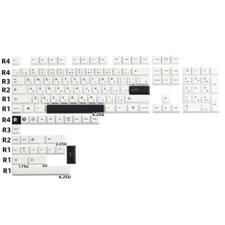Miss qi's keycap】】 129 Key/set GMK BOW Minimall Black White Keycaps PBT ...