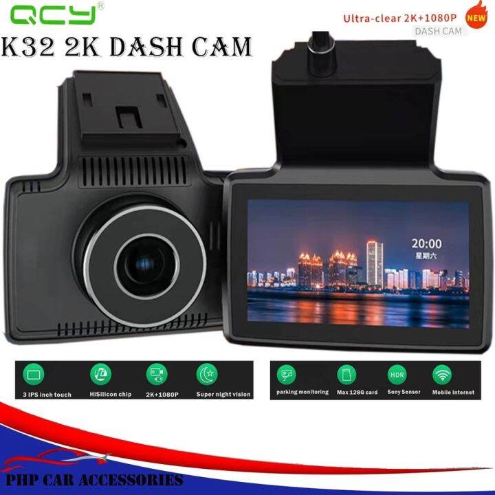 QCY K32 2K 1080P Dash Camera with Wifi / G-sensor and Loop recording ...