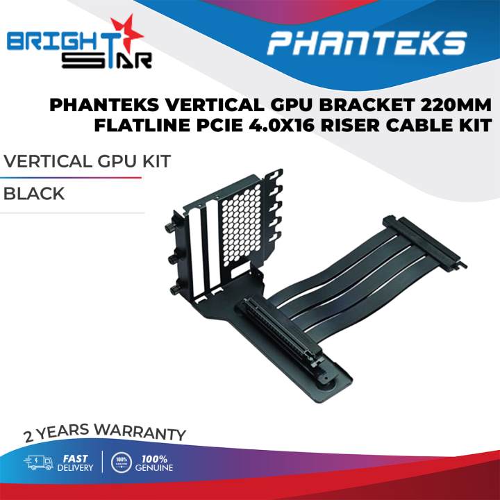 PHANTEKS VERTICAL GPU BRACKET 220MM FLATLINE PCIE 4.0X16 RISER CABLE ...