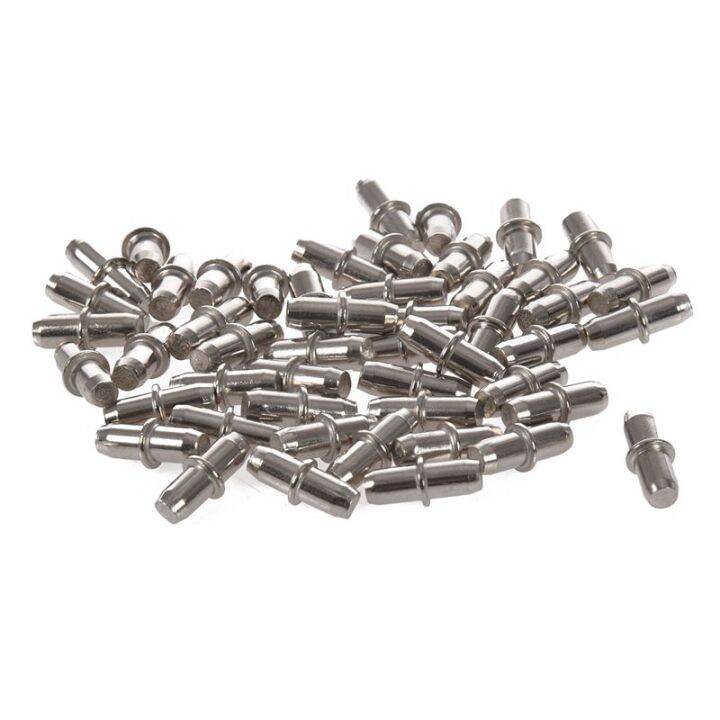50pc Cabinet Cupboard Wooden Chopping Shelf Support Pins Nails 16mm x ...