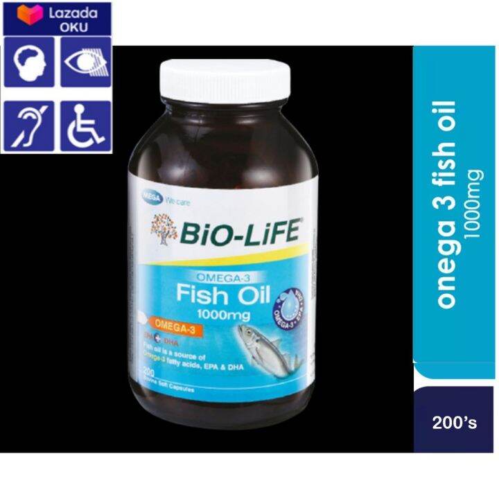 Biolife / Bio-Life Omega-3 Fish Oil 1000mg 200 Capsules | Lazada