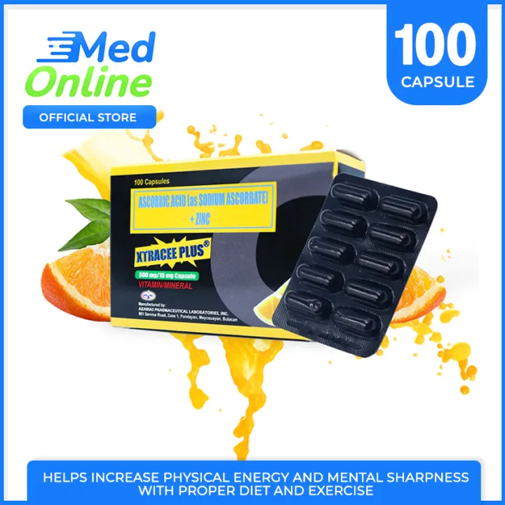 XTRACEE PLUS - SODIUM ASCORBATE WITH ZINC 100pcs/box VITAMINS C | Lazada PH