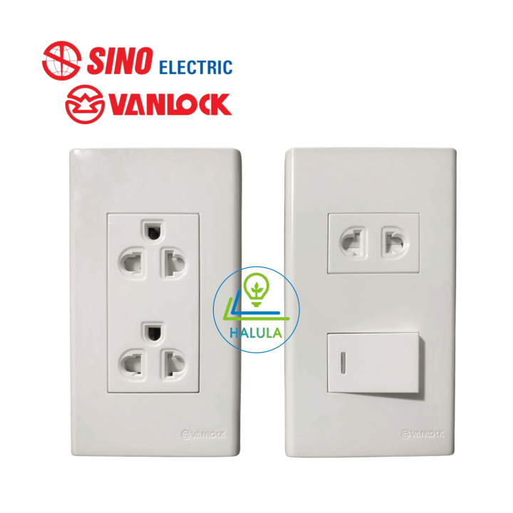 Bộ công tắc, ổ cắm Sino Vanlock, mặt thiết bị, đế nổi, đế âm dòng S18CC ...