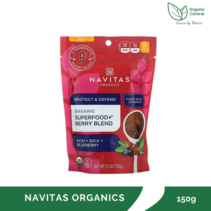 Navitas Organics Superfood+ Berry Blend Acai + Goji + Blueberry 150g ...