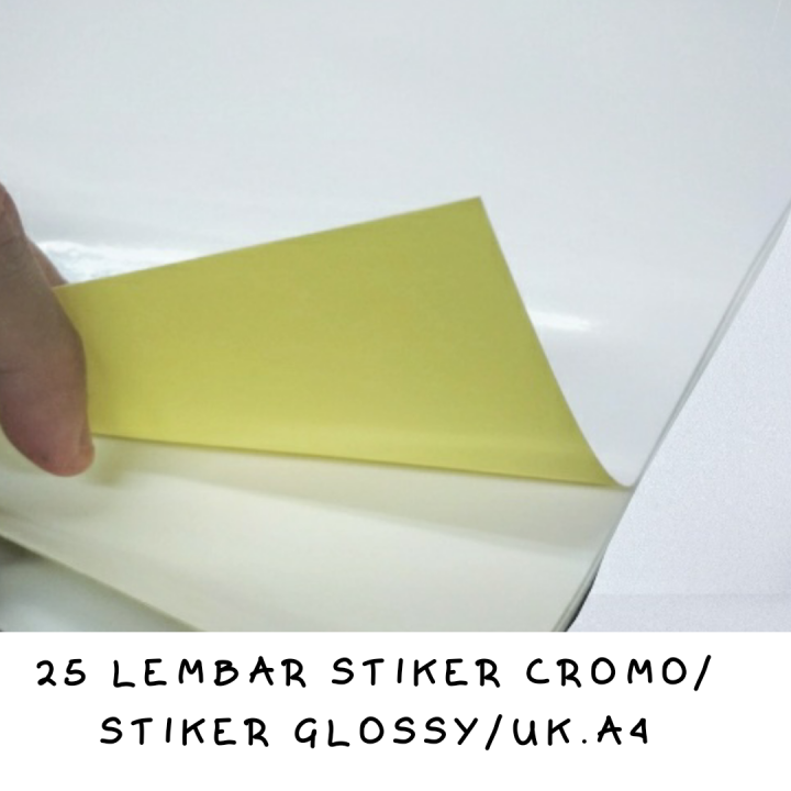 KERTAS LABEL/STIKER CROMO GLOSSY UK A4 ISI 25(PRINTABLE) | Lazada Indonesia