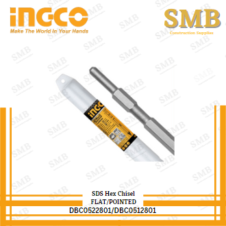 Ingco SDS Hex Chisel 17x280mm Pointed - DBC0512801 | Flat - DBC0522801 ...