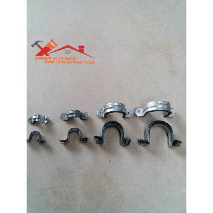 Klem Pipa Plat / Clamp Pipa Pipe Paralon Besi / Klem Omega Galvanis | Lazada Indonesia
