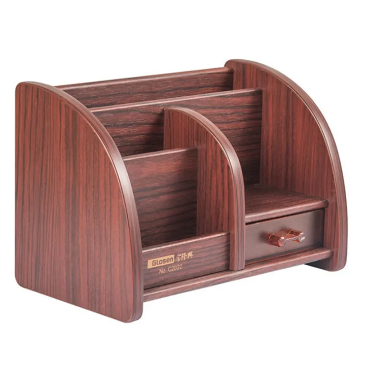 Wood Stationery Remote Control Storage Box Creative Wooden Pen Holder ...
