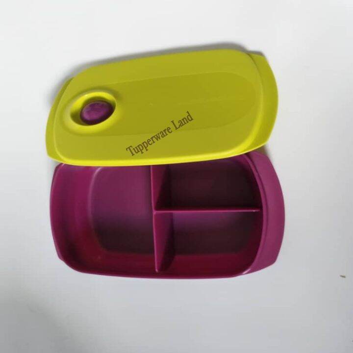Tupperware Reheatable Divided Lunch Box 1L - Purple base | Lazada