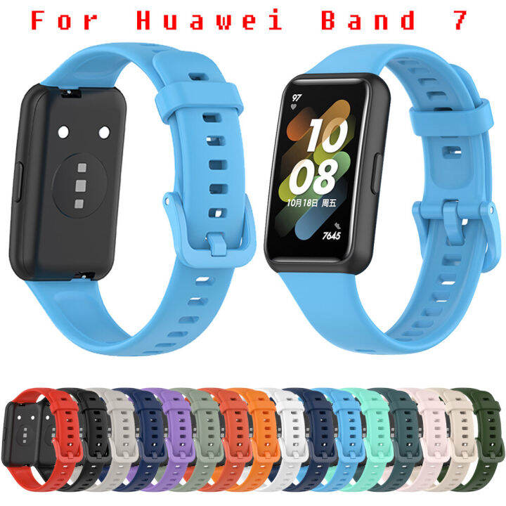 สายซิลิโคนสำหรับ Huawei Band 7 Smart Watch Strap เปลี่ยนสายรัดข้อมือ