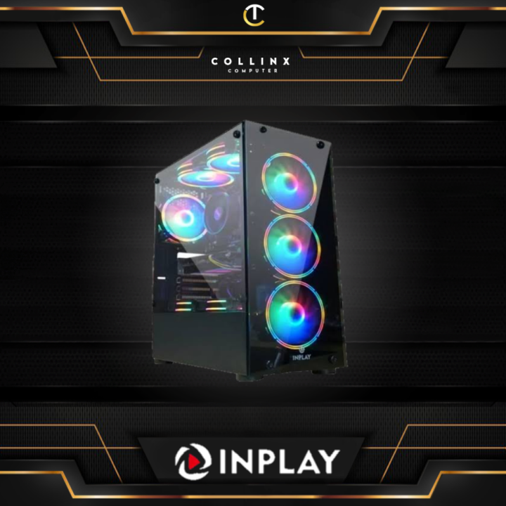 Inplay Meteor 01 Gaming Case | Black ATX Tempered Glass | For PC ...