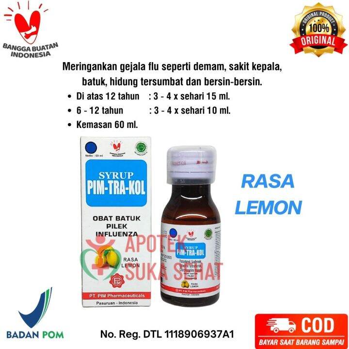 PIM TRA KOL LEMON 60 ML | Lazada Indonesia