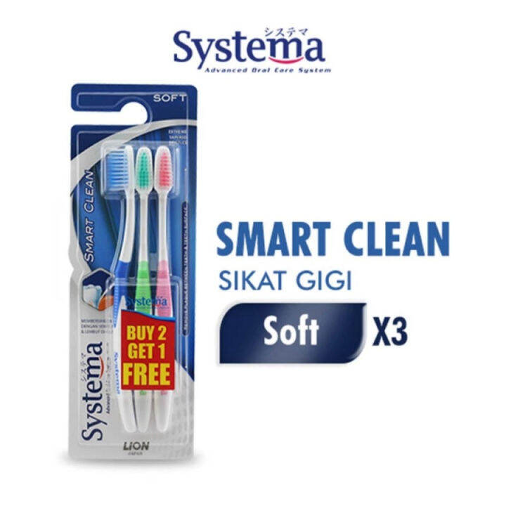 Systema Sikat Gigi Smart Clean Soft Isi 3 Pcs | Lazada Indonesia