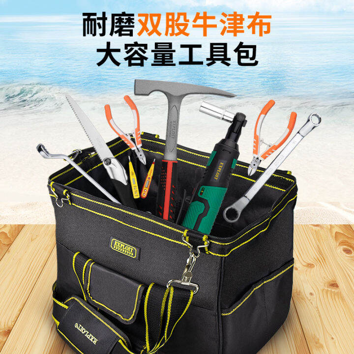 Portable multifunctional tool kit Electrical canvas thick tool bag ...