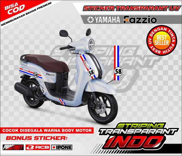 STRIPING VARIASI YAMAHA FAZZIO BENDERA STYLE / STICKER LIST MOTOR ...