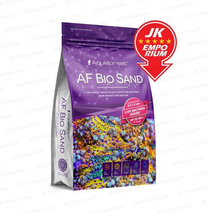 Aquaforest AF Bio Sand 7.5kg With Nitrifying Bacteria 0.5-1.5mm Marine ...