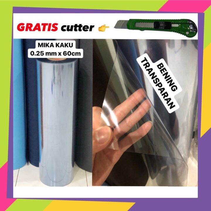 PLASTIK MIKA KAKU PVC BENING 0.30 mm x 60 cm METERAN HANTARAN PERNIKAHAN SESERAHAN TEBAL RIGID ...