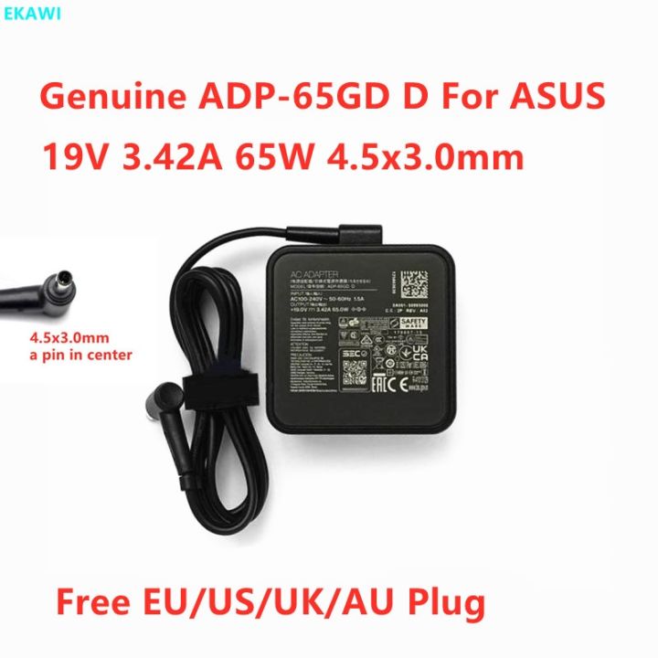 Genuine ADP-65GD D B AD10500 19V 3.42A 65W 4.5x3.0mm EXA1203YH PA-1650-48 78 AC Adapter For ASUS ...