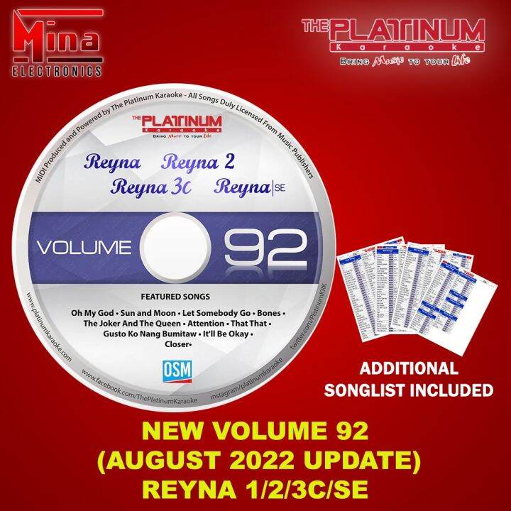 Platinum Reyna 1/2/3c/SE Volume 92 Updated CD (August 2022) | Lazada PH