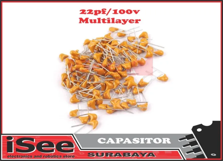 10pcs Kapasitor 22pF 22 pF 100V 220 Multilayer Monolithic Ceramic ...