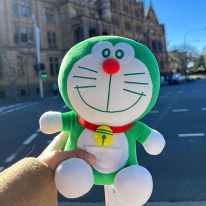 Uniqlo Green Doraemon Doll Plush Toy Green Fat Robot Cat Pillow Jingle ...
