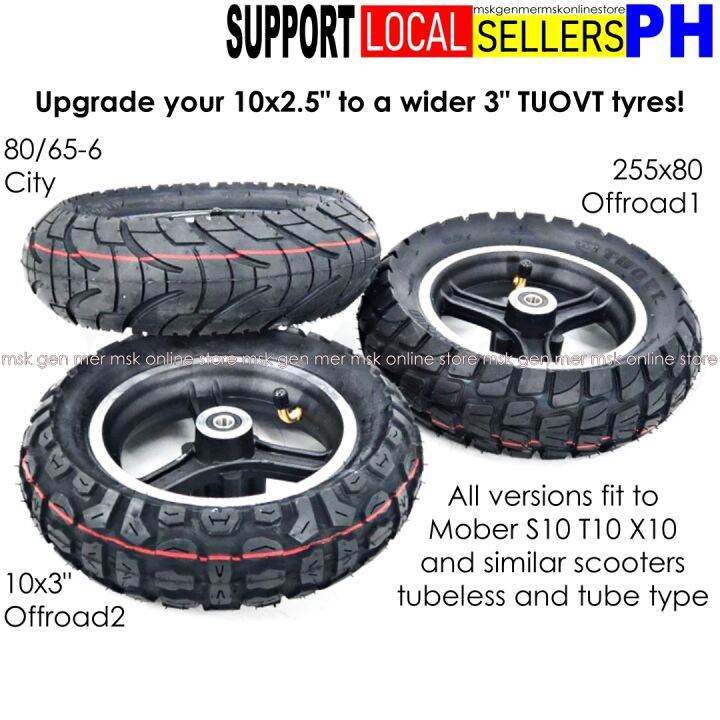 Mober S10 Tubeless Tyre T10 10x3.0" City Offroad All Terrain TUOVT ...