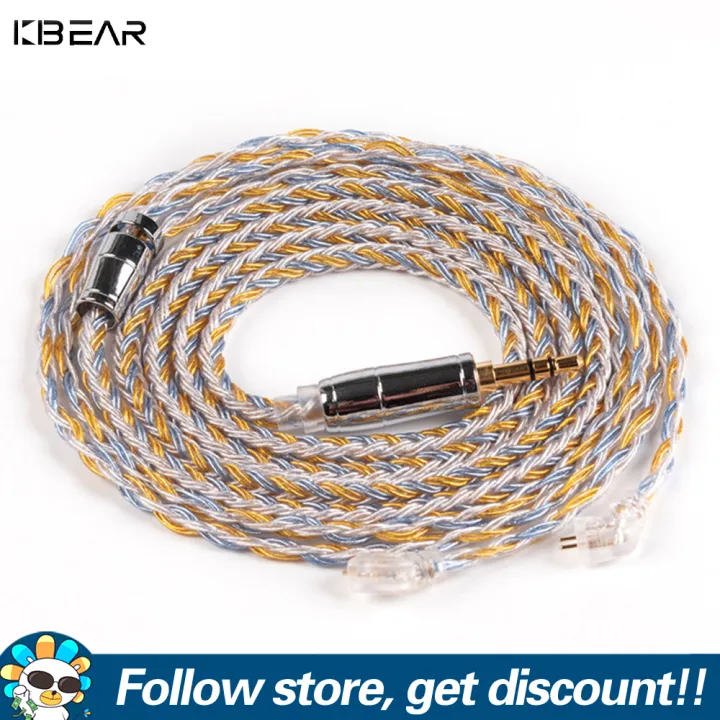 KBEAR Earphone Cable 16 Core Silver Plated Upgrade Replacement Line QDC/TFZ/2Pin/MMCX Connector ...