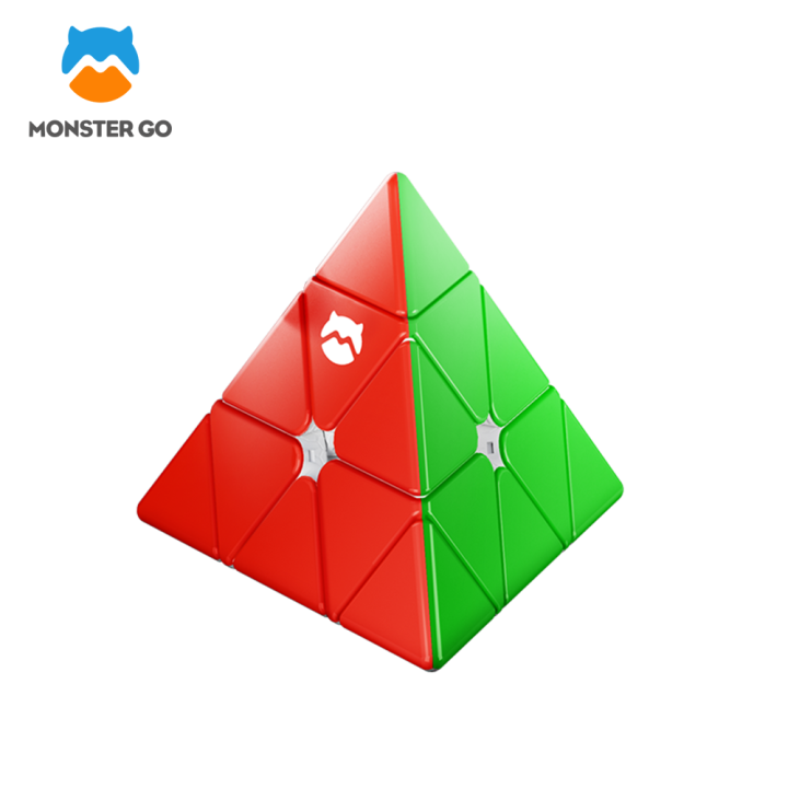 Monster Go Pyraminx Cube, MG Speed Pyramid Puzzle Stickerless Triangle ...