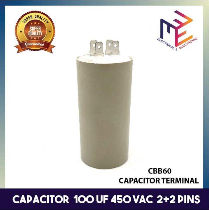 Capacitor 100uf 450VAC Non Polar Motor Run Round Capacitor 5% CBB60 ...