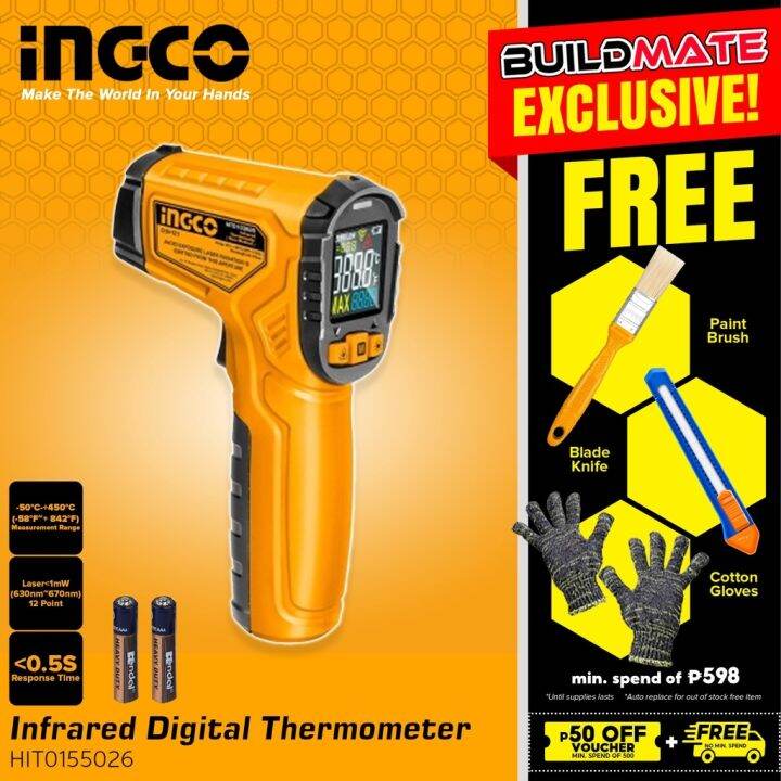 INGCO Infrared Digital Thermometer Thermal Scanner Body and Surface ...